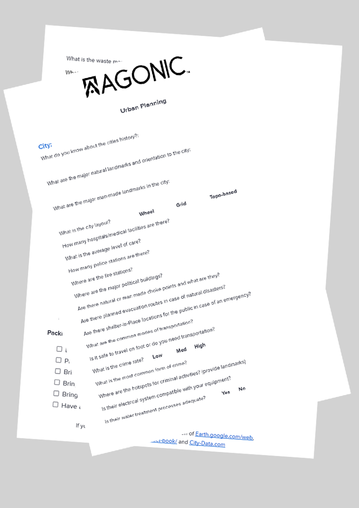 Urban Planning Worksheet – AGONIC
